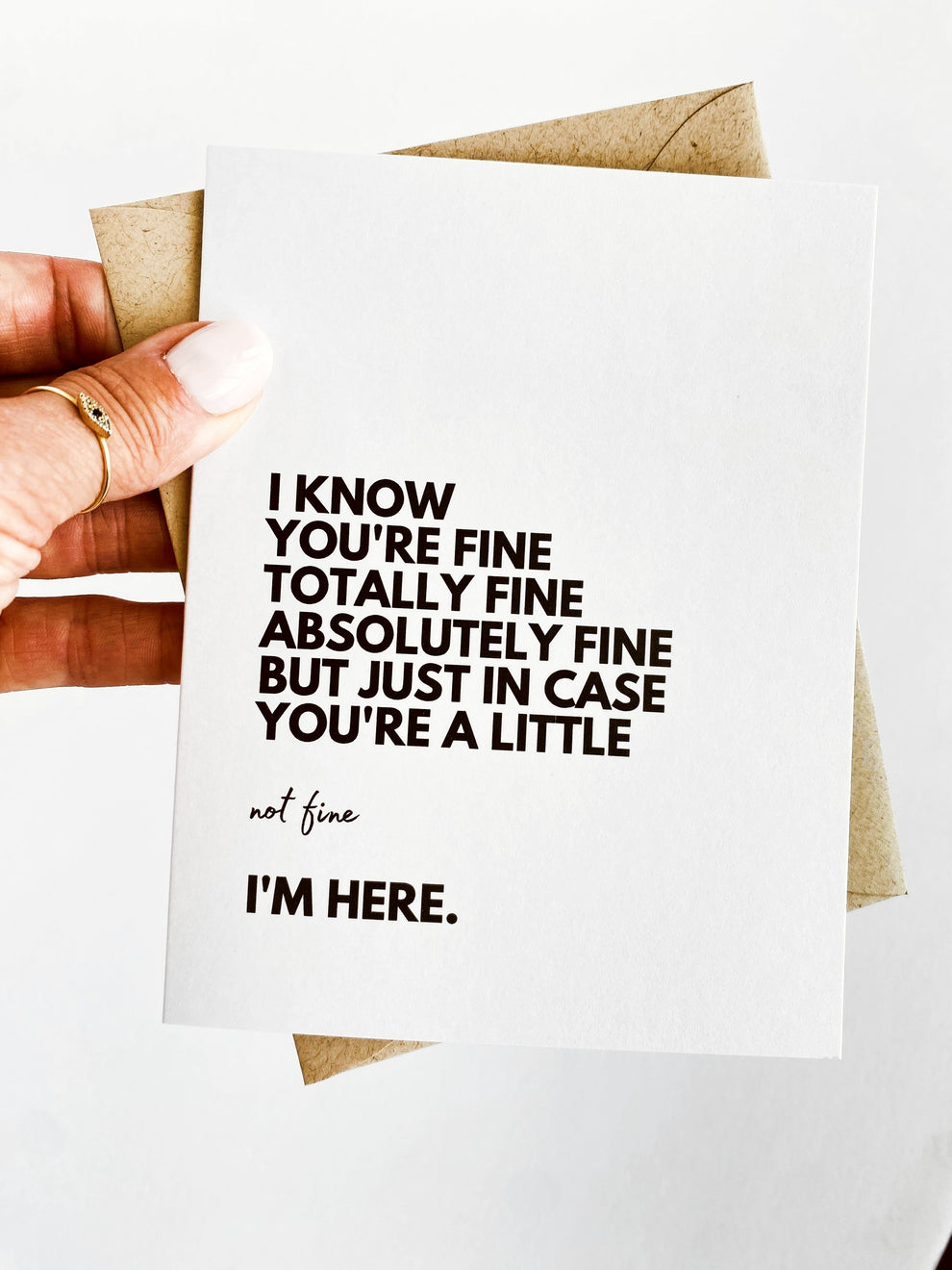 Encouragement Card - I'm Fine Support Greeting Card – Five Dot Post